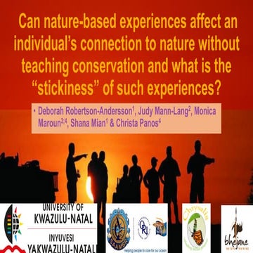 Can nature-based experiences affect an individual's connection to ...