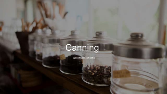 Fish canning | PPTX