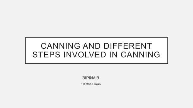 Fish canning | PPTX