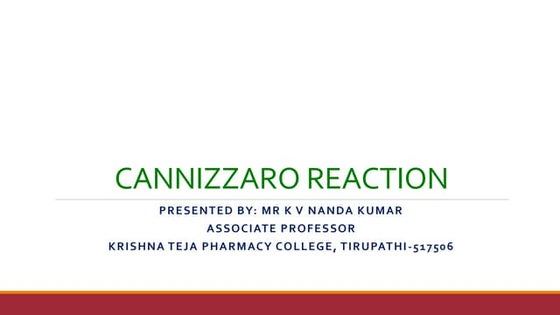 BP401T. PHARMACEUTICAL ORGANIC CHEMISTRY–III Unit V Reactions of ...