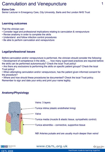 Iv cannulation sites | PDF | First Aid | Injuries