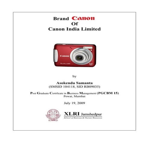 Brand Canon of Canon India Limited | PDF