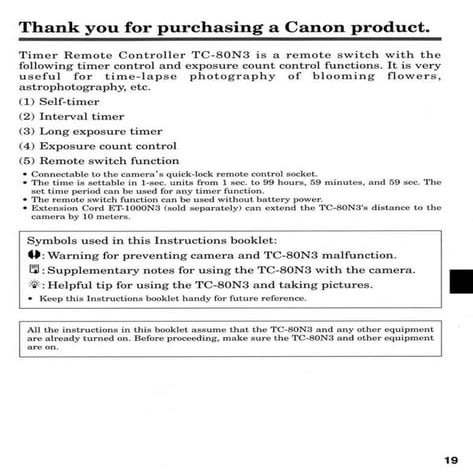 Manual - Canon tc-80 n3 | PDF