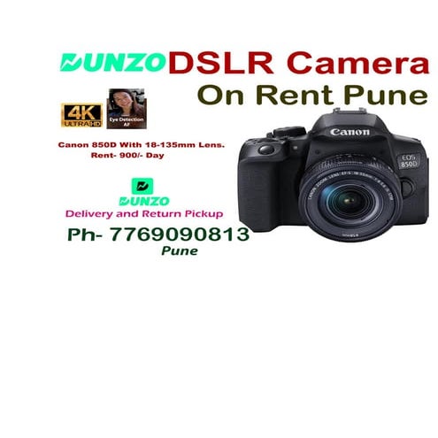 Canon 850D DSLR Camera On Rent Pune Dunzo Delivery DSLR Camera Rent ...