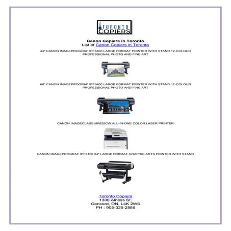 Canon copiers in_toronto | PDF