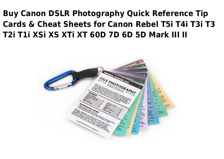 Canon dslr photography quick reference tip cards cheat sheets for ca…