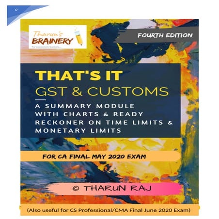 CA NOTES ON GST AND CUSTOMS | PDF