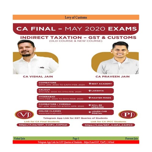 CA NOTES ON LEVY OF CUSTOMS | PDF