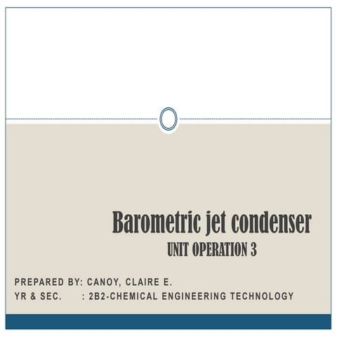 BAROMETRIC JET CONDENSER | PPTX