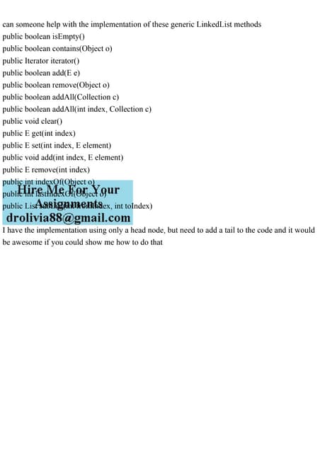 Can Someone Help With The Implementation Of These Generic Linkedlistpdf 3866