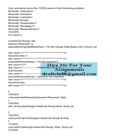 Can someone solve the TODO parts of the following problem i.pdf