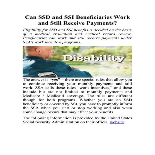 SSA vs. SSI - Your Benefits | PPTX