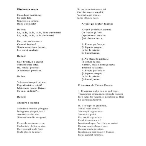 Cantece toamna | DOC