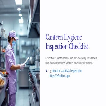 Canteen Hygiene Inspection Checklist with eAuditor Audits & Inspections ...