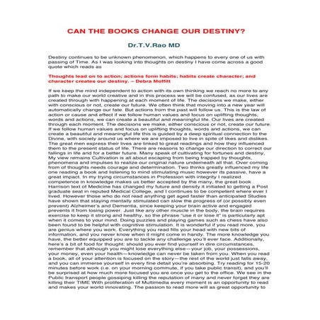 CAN THE BOOKS CHANGE OUR DESTINY? | PDF