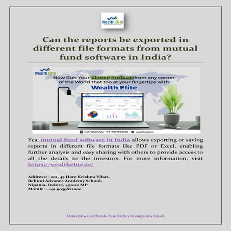 Can the reports be exported in different file formats from mutual fund software in India.pdf