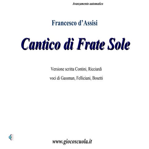 Il Cantico di frate Sole | PPT