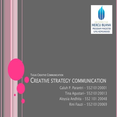 Cantik Strategy Creative Communication | PPT