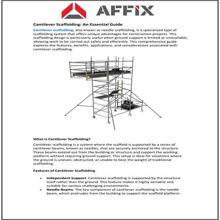 Cantilever Scaffolding: An Essential Guide | PDF