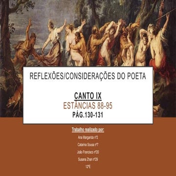 Canto IX - estâncias 88-95, Reflexões do Poeta | PPTX