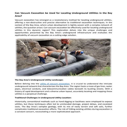 Project Approach - Potholing & Locating | PDF