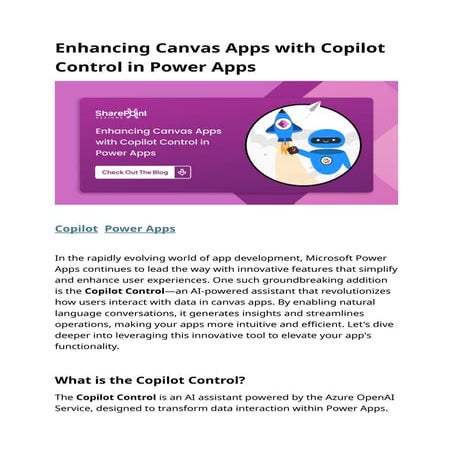Enhancing Canvas Apps with Copilot Control in Power Apps | DOCX