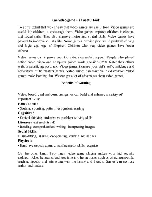 Video games and learning | PDF