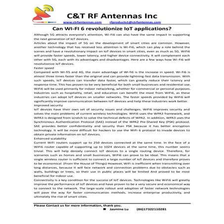 Can wi-fi 6 revolutionize iot applications? -- C&T RF Antennas Inc ...