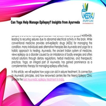 AYURVEDIC APPROACH TO CLINICAL MANAGEMENT OF EPILEPSY (APASMARA)-ICAUST ...