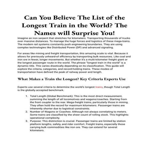 Can You Believe The List of the Longest Train in the World.pdf