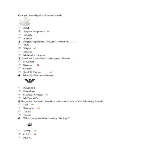 Brand Identification Quiz | DOCX