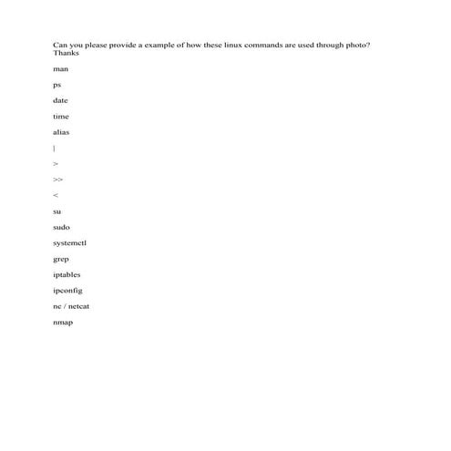 Can you please provide a example of how these linux commands are used.pdf