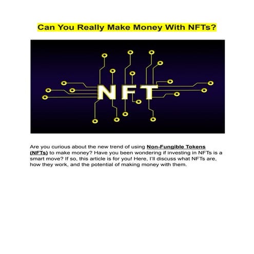 Can You Really Make Money With NFTs | PDF