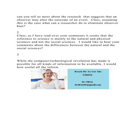 can you tell us more about the research that suggests that an obser.docx