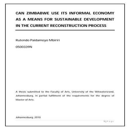 zimbabwe economy | PPT