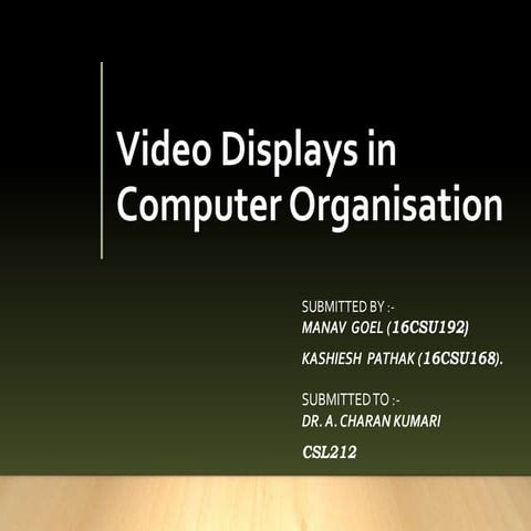 OUTPUT DEVICES: MONITORS (CRT, LCD, LED, PLASMA) | PDF