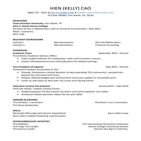 Kelly Cao resume | PDF