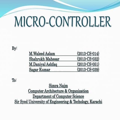 Microcontroller | PPTX | Computing | Technology & Computing