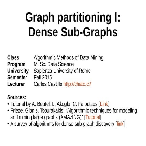 Finding Dense Subgraphs Ppt 