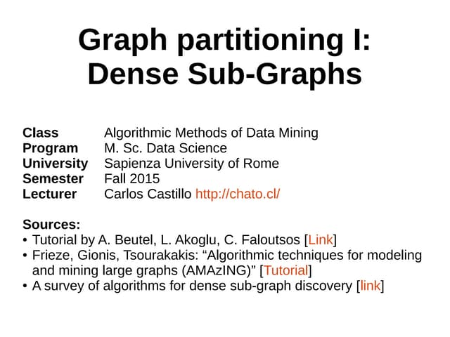 Finding Dense Subgraphs Ppt