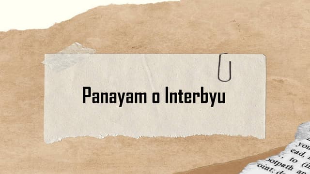 Panayam | PPTX