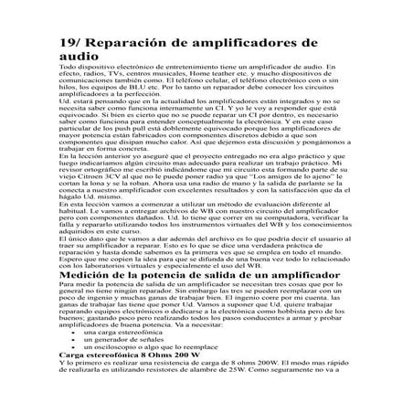 Reparación de amplificadores de audio | PDF