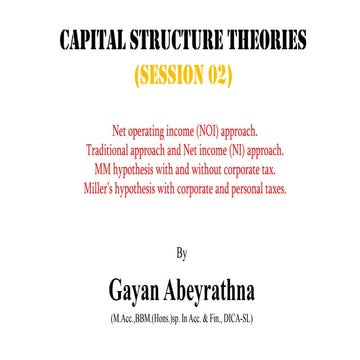 Capital Structure Theories Practical Application | PDF