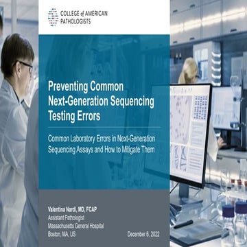 Cap Webinar Preventing Ngs Sequencing Errors Pdf