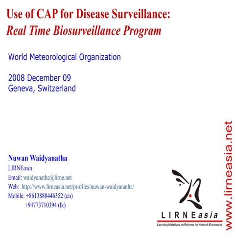 Use of CAP for Disease Surveillance and Notification | PPT | Infectious ...