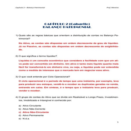 Cap 02 gabarito cf cap_tulo_02 balanco patrimonial | PDF