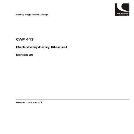 Cap413 radiotelephony manual | PDF