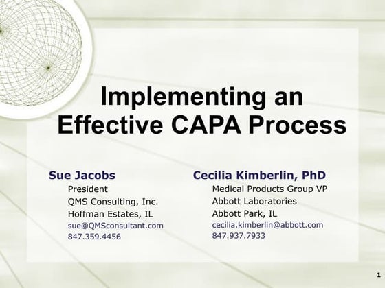6 methods for CAPAs effectiveness verification | PPTX