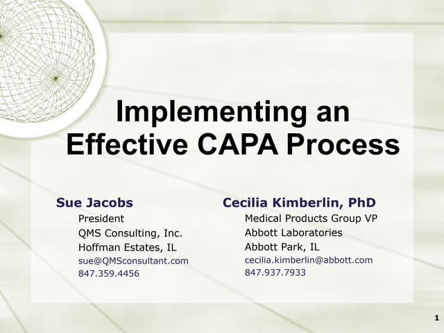 corrective and preventive action (CAPA) | PPTX