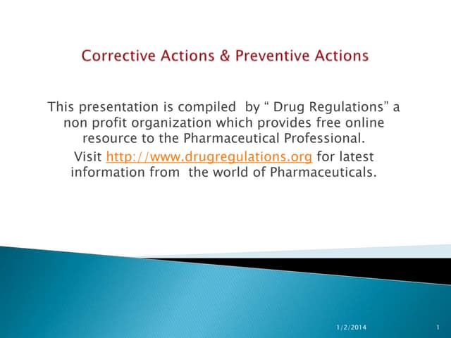 Corrective & Preventive actions (CAPA) | PPTX